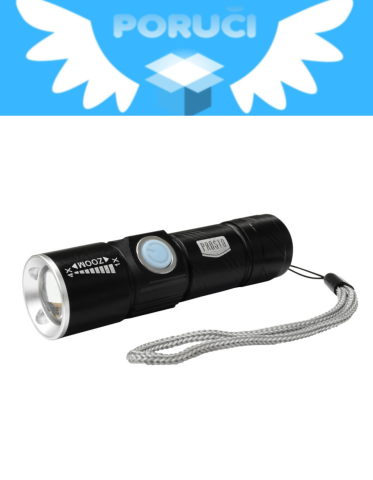 Punjiva LED baterijska lampa 3W LED na USB PL8362