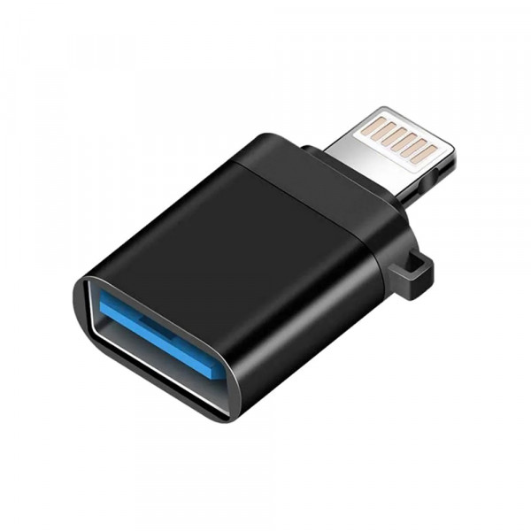 Adapter OTG lightning na USB3.0 sa data transfer funkcijom crni