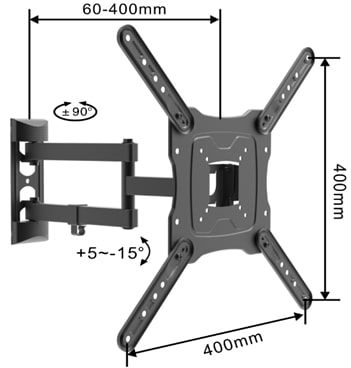 LINKOM nosač zglobni 17-55 do 35kg VESA 400x400