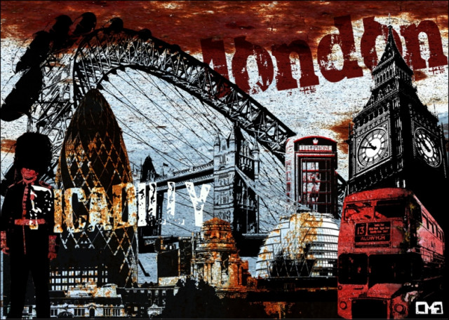 London Picadilly, uramljena slika 50x70cm