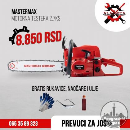 MASTERMAX Motorna testera 2,7KS + Gratis Rukavice, Naočare i Ulje