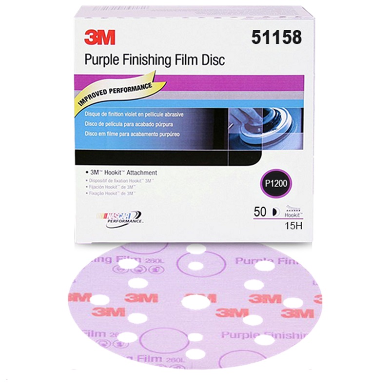 3M 51158 Hookit Završni brusni film disk 260L+, P1200 150mm 15R LD861A