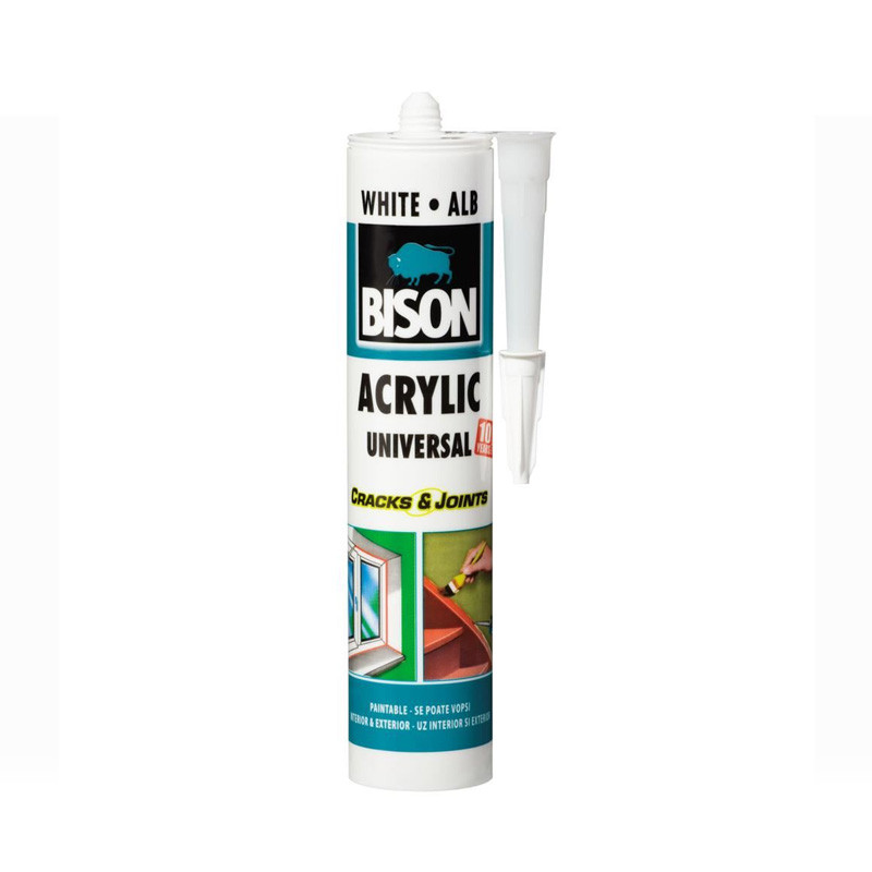 Bison Acrylic Universal – Univerzalno akrilno zaptivno sredstvo, belo, 300ml