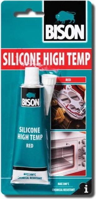 Bison Silicon High Temp – Crveno, vrlo kvalitetno, termički otporno silikonsko zaptivno sredstvo