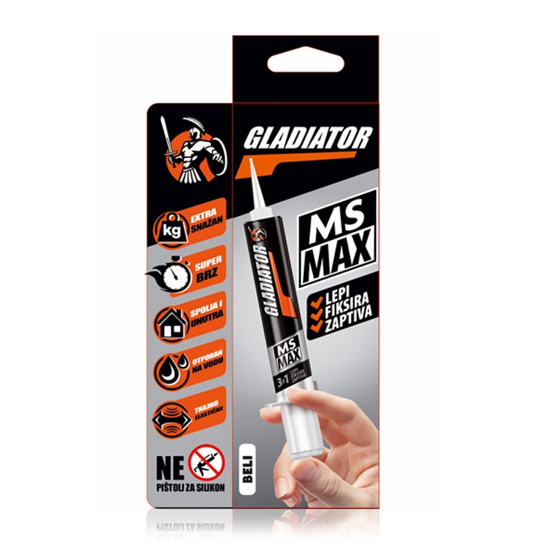 Gladiator MS Max Lepak montažni beli, 80 g