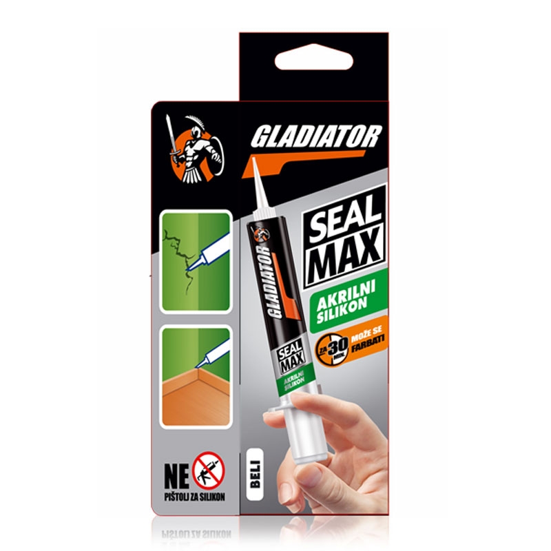 Gladiator Seal Max Akrilni silikon, beli, 100g