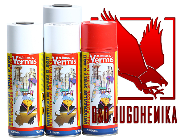 Jugohemika Vermis Sprej, crni mat, 400ml