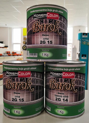 KonemColor Barok – 2K antikorozivna boja grubog efekta, 1Kg