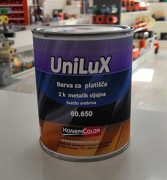 KonemColor UniLux 60.650 Boja za felne 2K metalik-sjajna (svetlo-srebrna), 1Kg