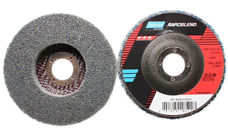 Norton Nex Rapid Blend U4401 – Disk za blago skidanje i glačanje površine, 115x12x22mm