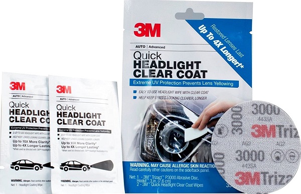 3M 39173 Quick Headlight Clear Coat – Lak premaz u maramicama za brzo poliranje i zaštitu farova, set