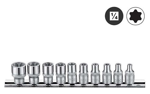 Force 21016 Zvezdasti set gedora 1/4″, set (10kom)