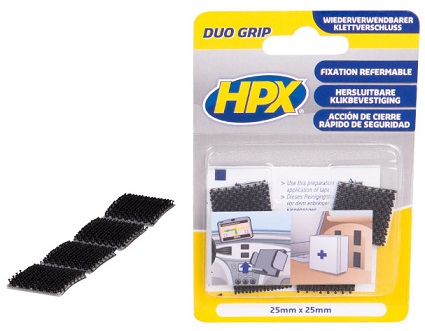 HPX Duo Grip Čičak pločice, 25mmx25mm (DG1000S)