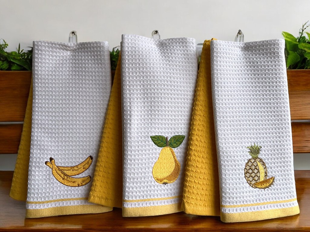 Set 6 kuhinjskih krpa Wafle yelow