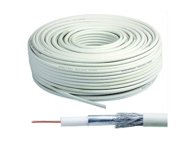 KABL-COAX-RG6/100 white (X553) koaksialni kabl RG6 bez konektora, conductivity 18%,6.5mm,100m