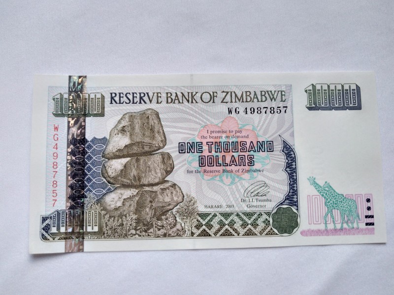 Zimbabve 1.000 dolara,2003 god.UNC,P-12