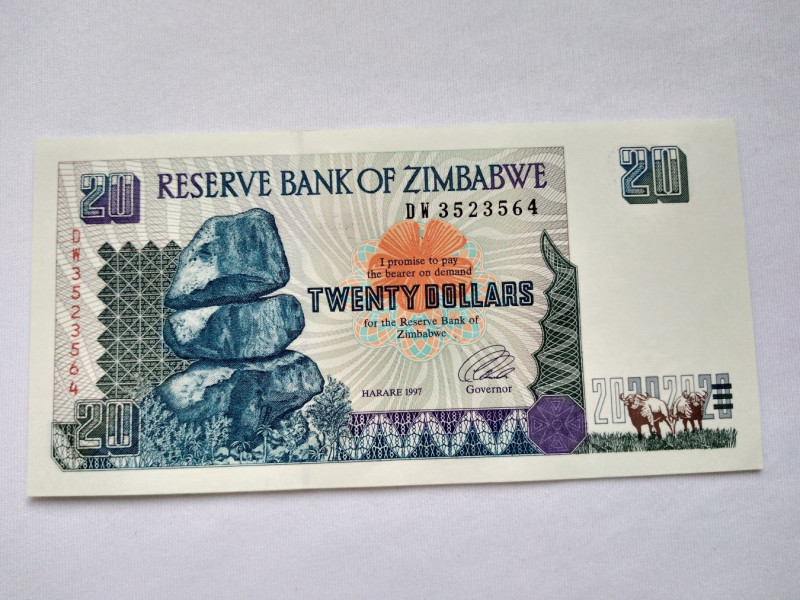 Zimbabve 20 dolara,1997 god.UNC,P-7