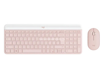 Logitech MK470 wireless desktop US roze tastatura + miš