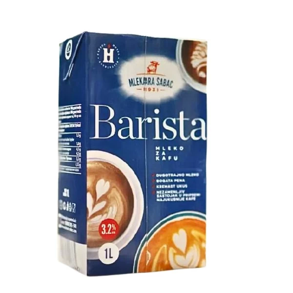 Mleko Barista Mlekara Šabac Dugotrajno 3,2%mm 1l