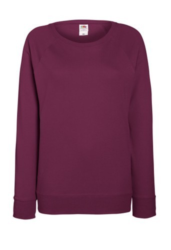 FRUIT OF THE LOOM, LADIES LIGHTWEIGHT RAGLAN SWEAT, ŽENSKI KLASIČNI DUKS, BURGUNDI, L