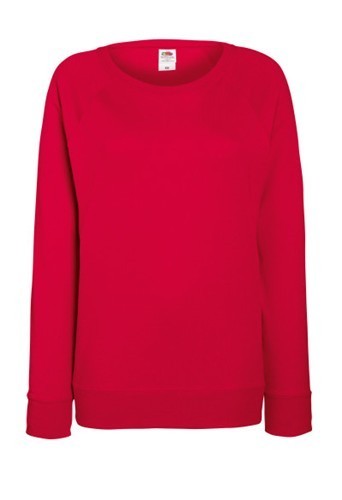 FRUIT OF THE LOOM, LADIES LIGHTWEIGHT RAGLAN SWEAT, ŽENSKI KLASIČNI DUKS, CRVENA, XS