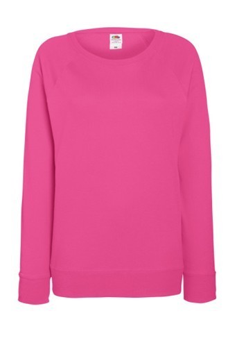 FRUIT OF THE LOOM, LADIES LIGHTWEIGHT RAGLAN SWEAT, ŽENSKI KLASIČNI DUKS, FUKSIJA, S