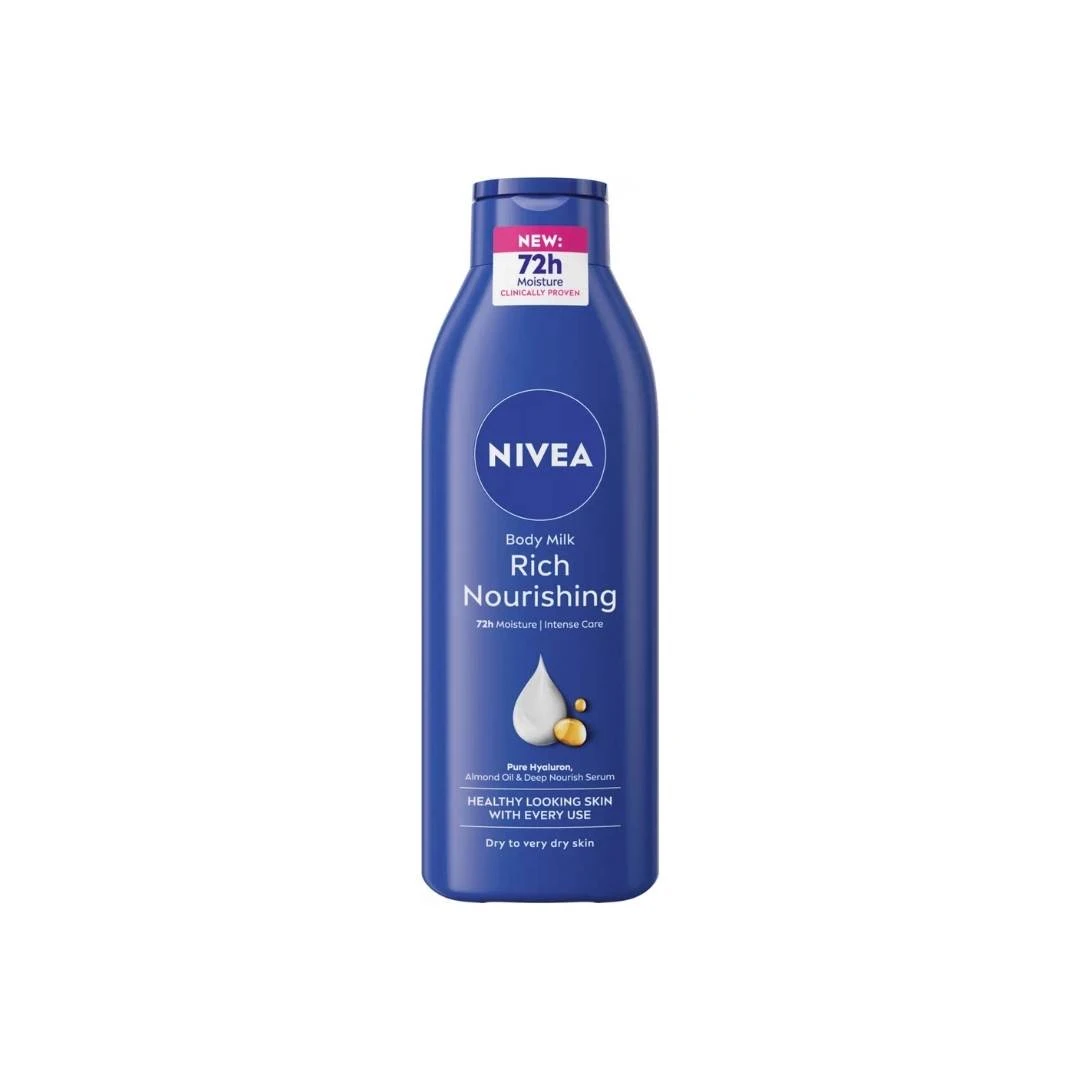 NIVEA Hranljivo Mleko za Negu Tela Rich Nourishing za Intenzivnu Hidrataciju 250 mL