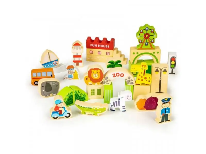 ECO TOYS DRVENE EDUKATIVNE KOCKE CITY ZOO 120 KOMADA