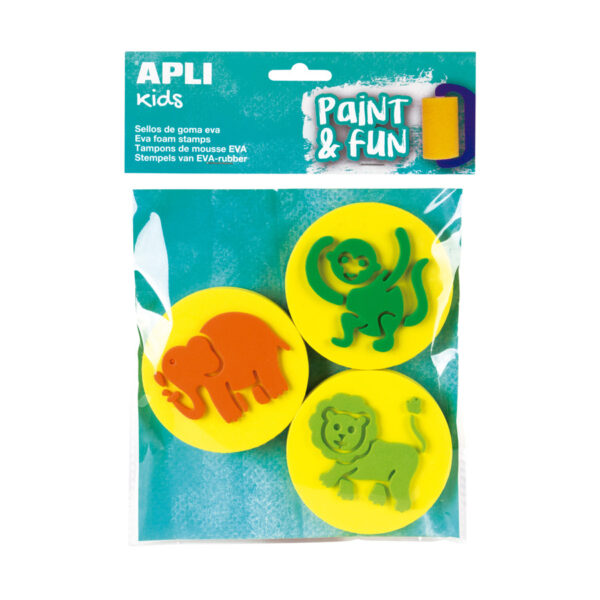 Pečati sunđerasti oblici Paint stamps jungle animals, Apli