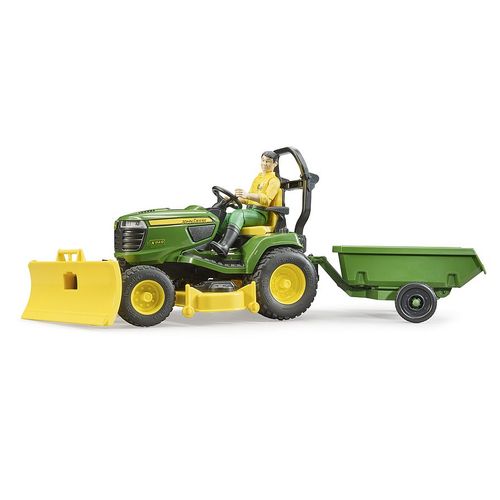 Bruder Traktor John Deer sa prednjim čistačem i prikolicom