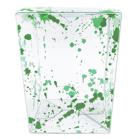 Spawn Clear Green Splatter 4'' Pop Protector With Film On It With Soft Crease Line And Automatic Bot Lock ( 053534 )