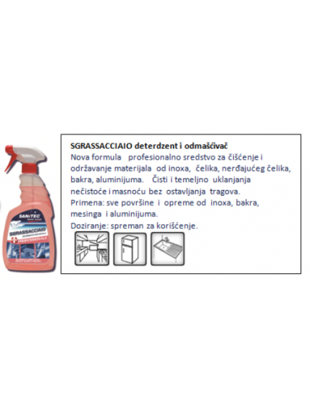 SANITEC SGRASSACCAIO 750ML- ZA INOX