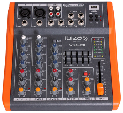 Ibiza Sound MX401 mikser sa USB plejerom