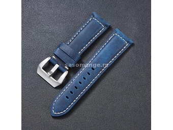 Plava kozna narukvica 22 mm Samsung Watch, Huawei Watch