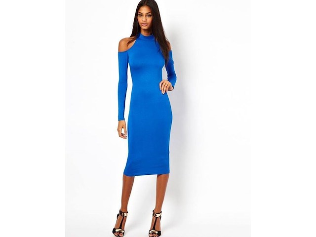 74)  Prelepa plava duga haljina ( VISE BOJA )