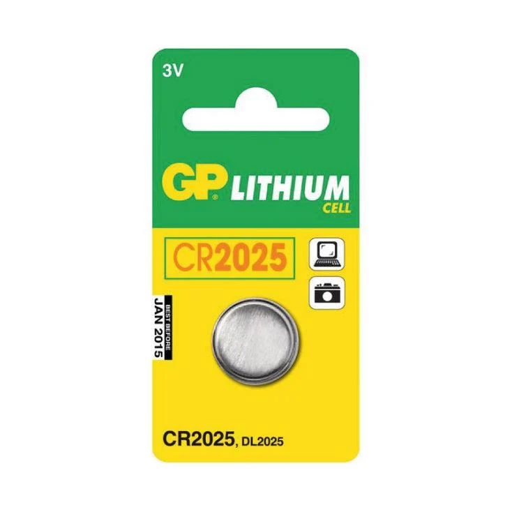 GP dugmasta baterija CR2025 — 3 V