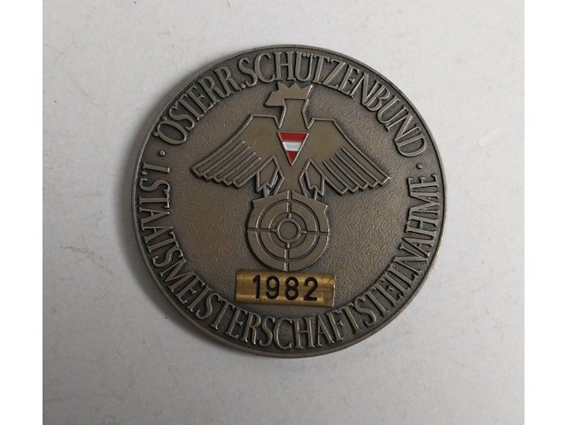 plaketa OSTERR schutzenbund 1982. Austria