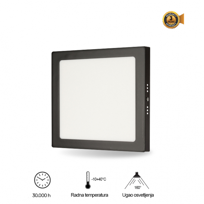 LED PANEL N/Z KNS5-18W 4000K CRNI