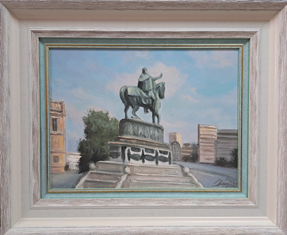 Kod konja, Zoran Bandić, 2023., ulje na platnu, sa 46×56 cm, bez 30×40 cm, sertifikat, 130 eura