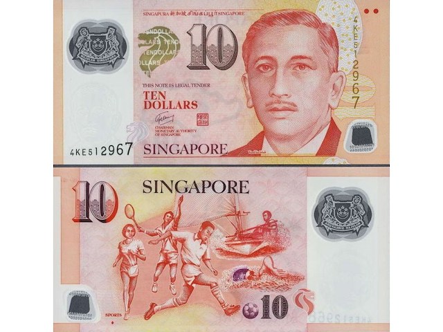 SINGAPORE Singapur 10 Dollars 2011 UNC, P-48 Polymer