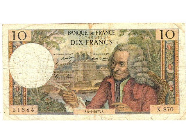 Francuska 10 francs 1973