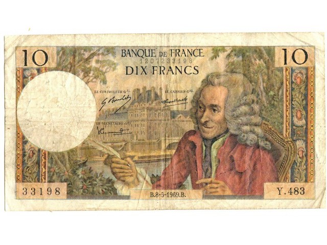 Francuska 10 francs 1969