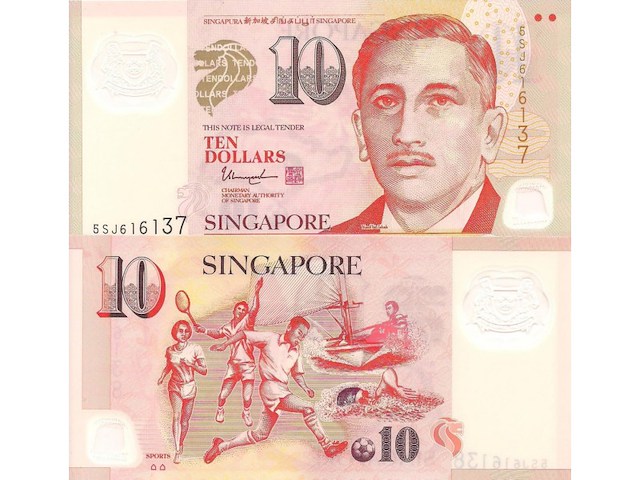 SINGAPORE Singapur 10 Dollars 2013 UNC, P-48 Polymer
