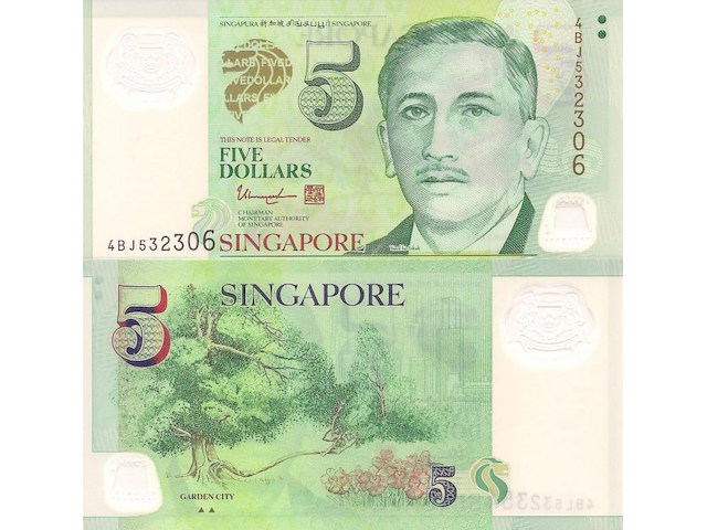 SINGAPORE Singapur 5 Dollars 2013 UNC, P-47 Polymer