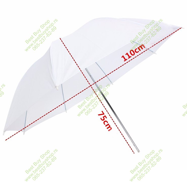Kišobran beli 110cm studijski soft providni