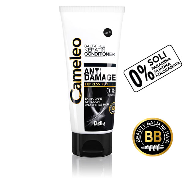 CAMELEO BB ANTI DAMAGE BALZAM SA KERATINOM ZA IZUZETNO OŠTEĆENU I SUVU KOSU BEZ SOLI 200 ML - DELIA