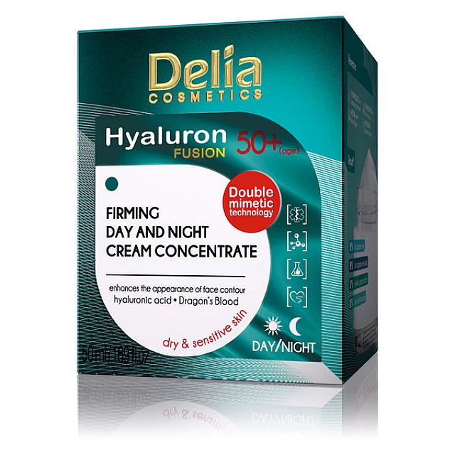 HYALURON FUSION - KREMA ZA LICE SA HIJALURONSKOM KISELINOM ZA UČVRŠĆIVANJE KOŽE 50+ ZA LICE 50 ML - DELIA