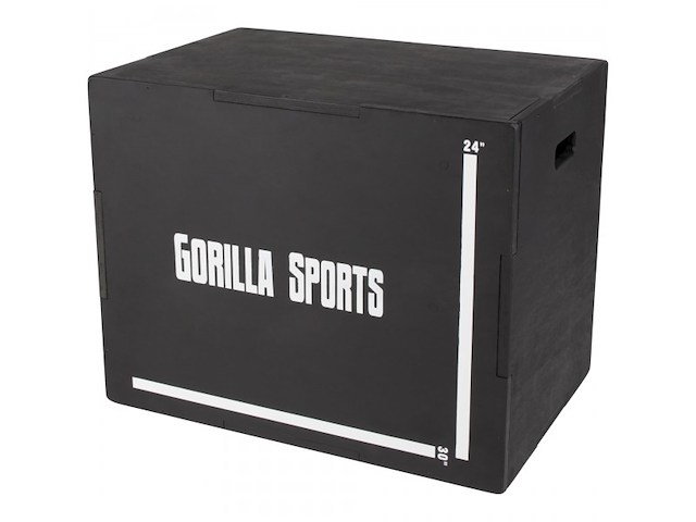 GORILLA SPORTS Pliometrijska kutija ’’Plyo Box’’  / Kutija za ’’Crossfit’’ (Crna)