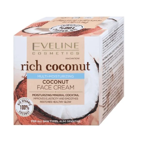 Eveline Rich coconut hidratantna krema za lice sa kokosom 50ml