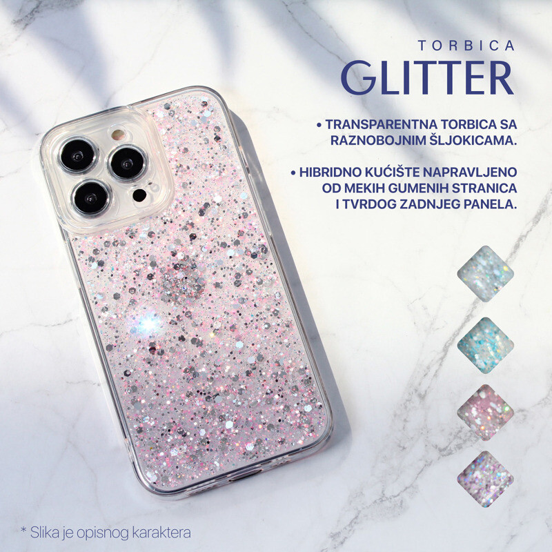 Maskica Glitter za iPhone 15 Pro Max 6.7 roze